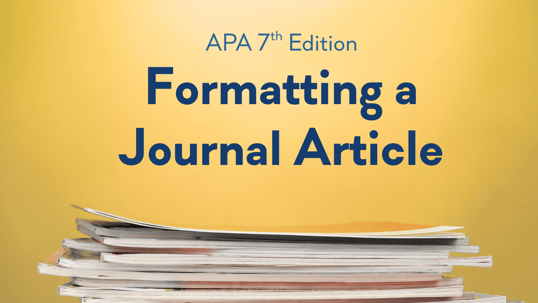Formatting a Journal Article Reference